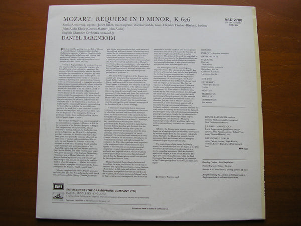 MOZART: REQUIEM SOLOISTS / ENGLISH CHAMBER ORCHESTRA / DANIEL BARENBOI – Kingsway Hall Classical ...