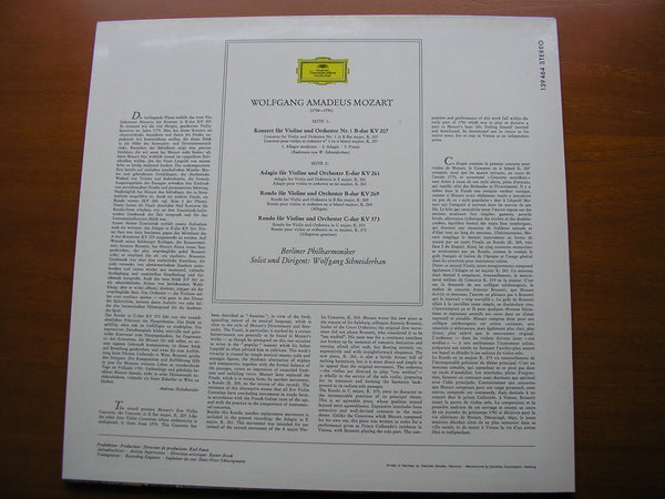 MOZART: VIOLIN CONCERTO No. 1 / ADAGIO K261 / RONDOS K269 & K373 SCHNE – Kingsway Hall Classical ...