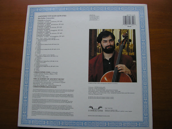 VIVALDI: CELLO CONCERTOS COIN / THE ACADEMY OF ANCIENT MUSIC / HOGWOOD – Kingsway Hall Classical ...