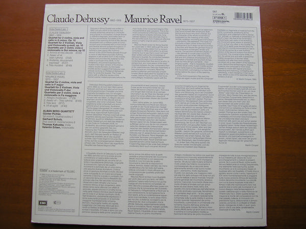 DEBUSSY & RAVEL: STRING QUARTETS ALBAN BERG STRING QUARTET 27 0356 – Kingsway Hall Classical Records