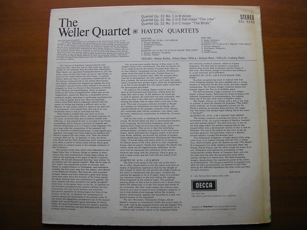 HAYDN: STRING QUARTETS Nos. 1 / 2 / 3 Op. 33 THE WELLER QUARTET SXL 61 – Kingsway Hall Classical ...