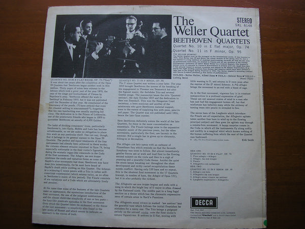 BEETHOVEN: STRING QUARTETS Nos. 10 in E & 11 in F THE WELLER QUARTET S – Kingsway Hall Classical ...
