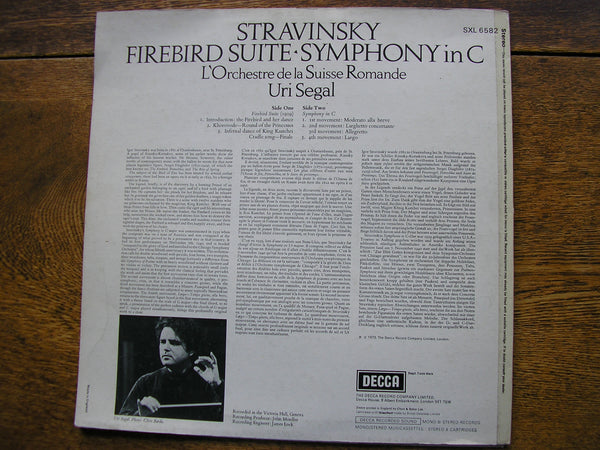 STRAVINSKY: THE FIREBIRD / SYMPHONY in C SEGAL / SUISSE ROMANDE SXL 65 ...