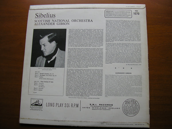 Sibelius Orchestral Works Alexander Gibson Scottish National Orches