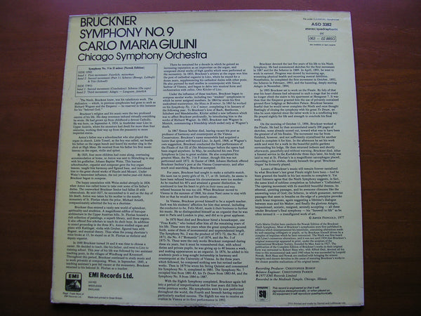BRUCKNER: SYMPHONY No. 9 GIULINI / CHICAGO SYMPHONY ASD 3382 – Kingsway ...