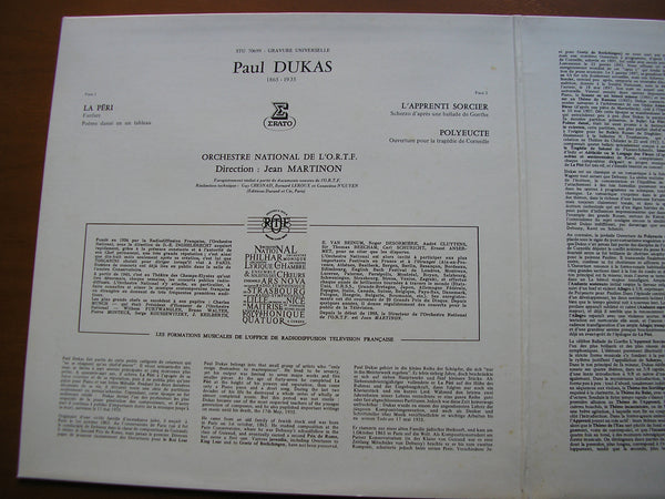 DUKAS: LA PERI / L'APPRENTI SORCIER / POLYEUCTE MARTINON / FRENCH NATI ...