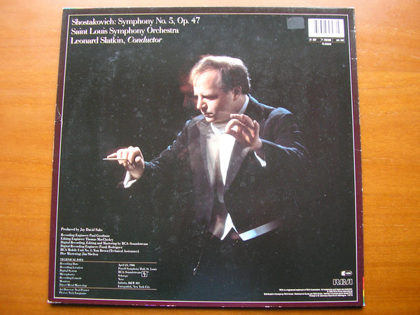 SHOSTAKOVICH: SYMPHONY No. 5 LEONARD SLATKIN / SAINT LOUIS SYMPHONY RL ...