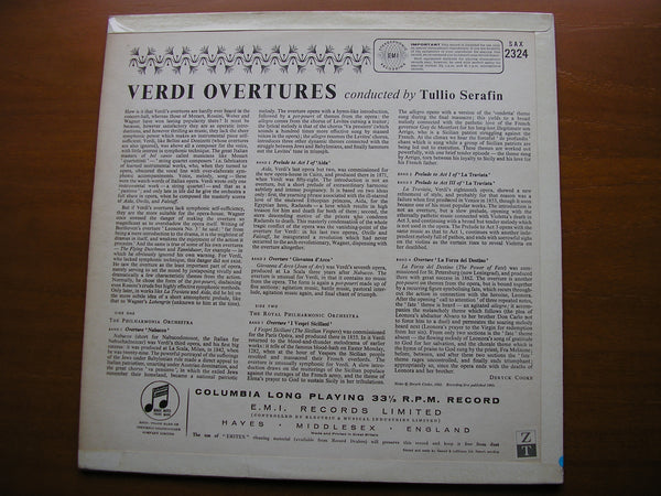 SAX 2324 VERDI: OVERTURES / PRELUDES PHILHARMONIA / ROYAL PHILHARMONIC ...