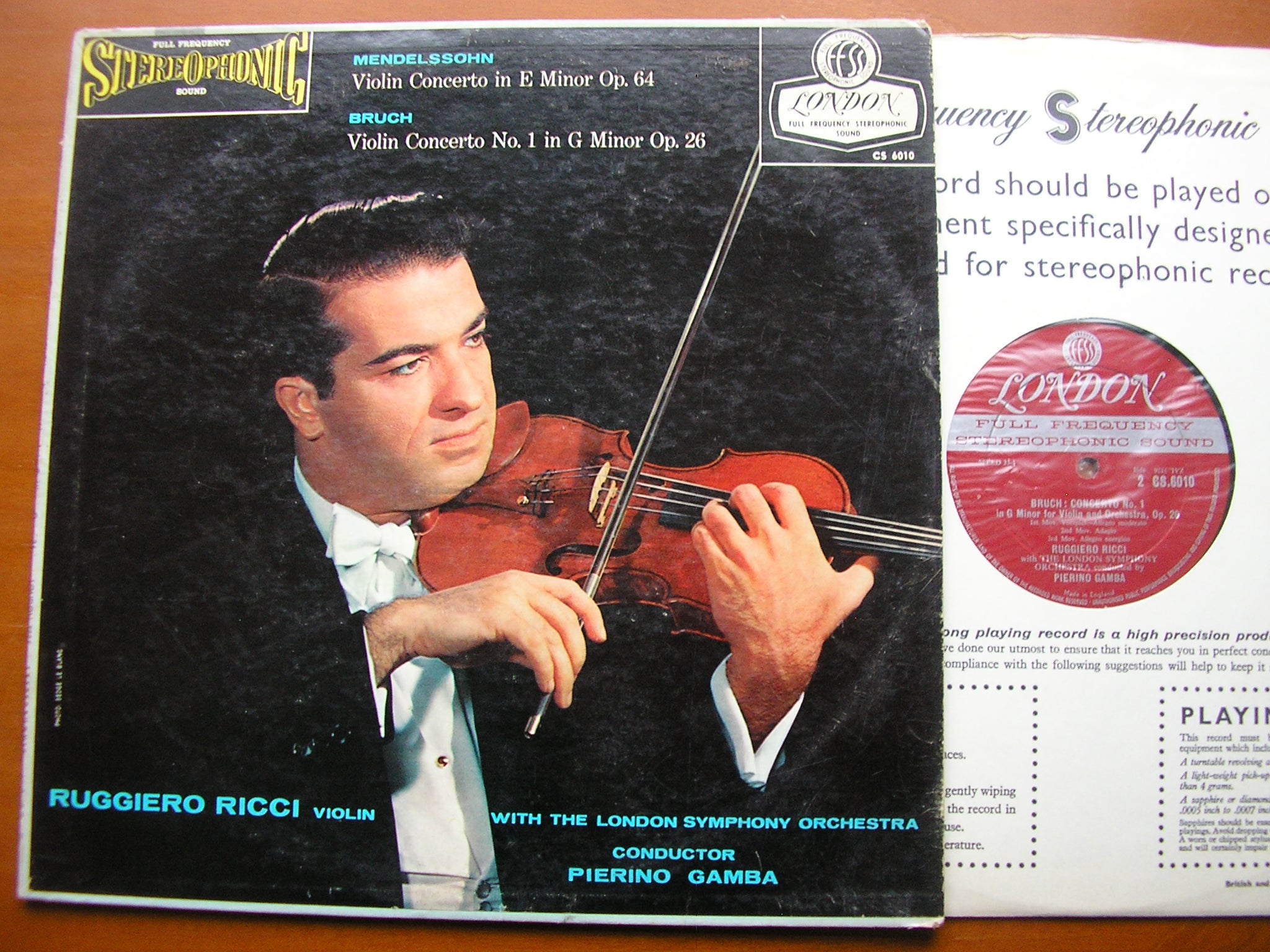 MENDELSSOHN & BRUCH: VIOLIN CONCERTOS RICCI / LONDON SYMPHONY / GAMBA ...
