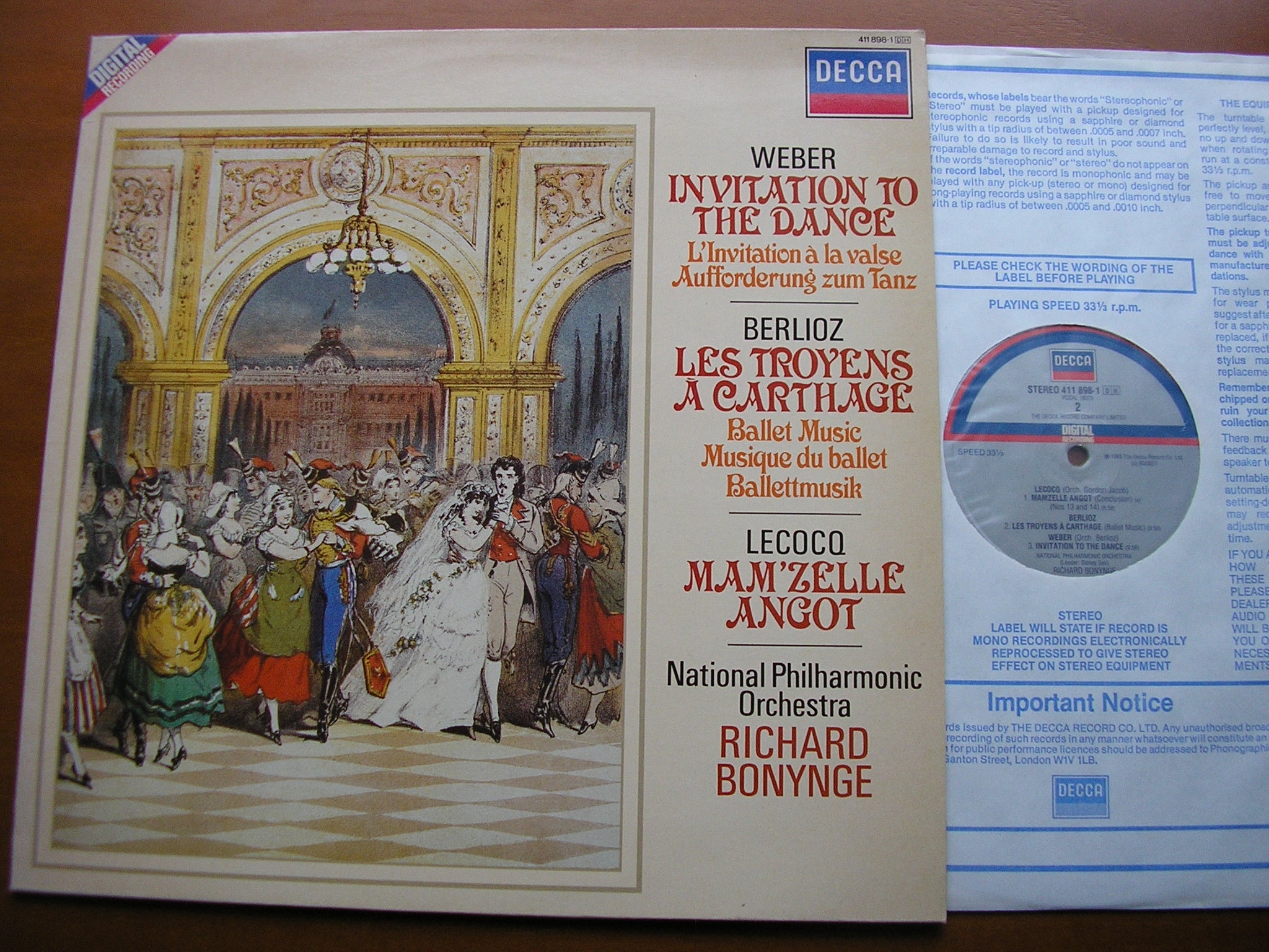 WEBER / BERLIOZ / LECOCQ: BALLET MUSIC BONYNGE / NATIONAL PHILHARMONIC ...