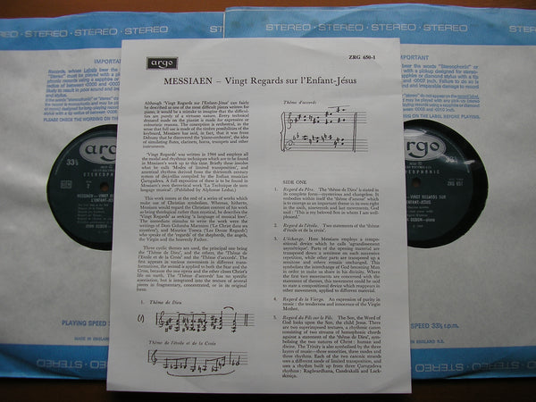 MESSIAEN: VINGT REGARDS SUR L'ENFANT JESUS JOHN OGDON 2 LP ZRG 650 / 1 ...