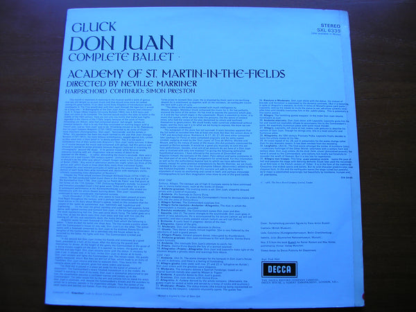 GLUCK: DON JUAN complete ballet 1761 MARRINER / ACADEMY OF ST MARTIN I ...