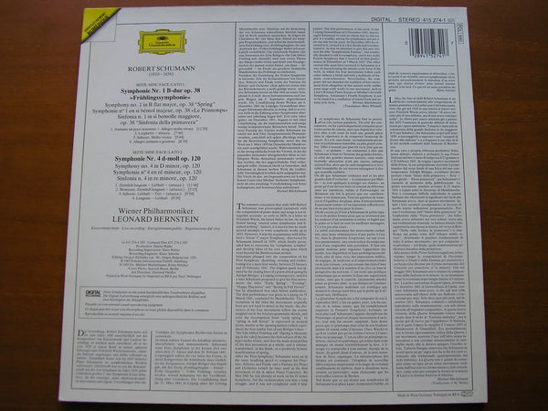 SCHUMANN: SYMPHONIES Nos. 1 & 4 BERNSTEIN / VIENNA PHILHARMONIC 415 27 ...