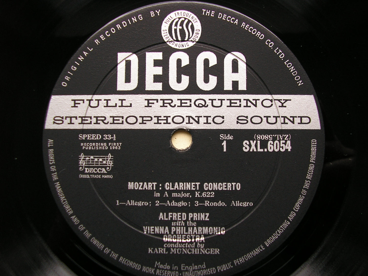 SXL 6054 MOZART: CLARINET CONCERTO / FLUTE & HARP CONCERTO PRINZ / TRI ...