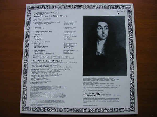 MATTHEW LOCKE: THE TEMPEST / MUSIC FOR HIS MAJESTY'S SACKBUTS & CORNET ...
