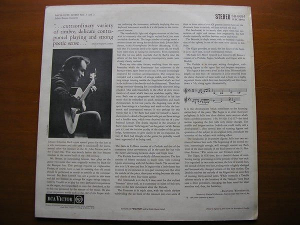 BACH: LUTE SUITES Nos. 1 & 2 JULIAN BREAM SB 6684 – Kingsway Hall ...