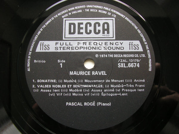 RAVEL: PIANO MUSIC Volumes 1 - 3 PASCAL ROGE 3 LP SXL 6674 / 6700 / 67 ...