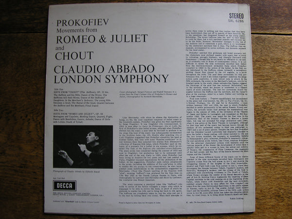 PROKOFIEV: ROMEO & JULIET / CHOUT LONDON SYMPHONY / ABBADO SXL 6286 ...