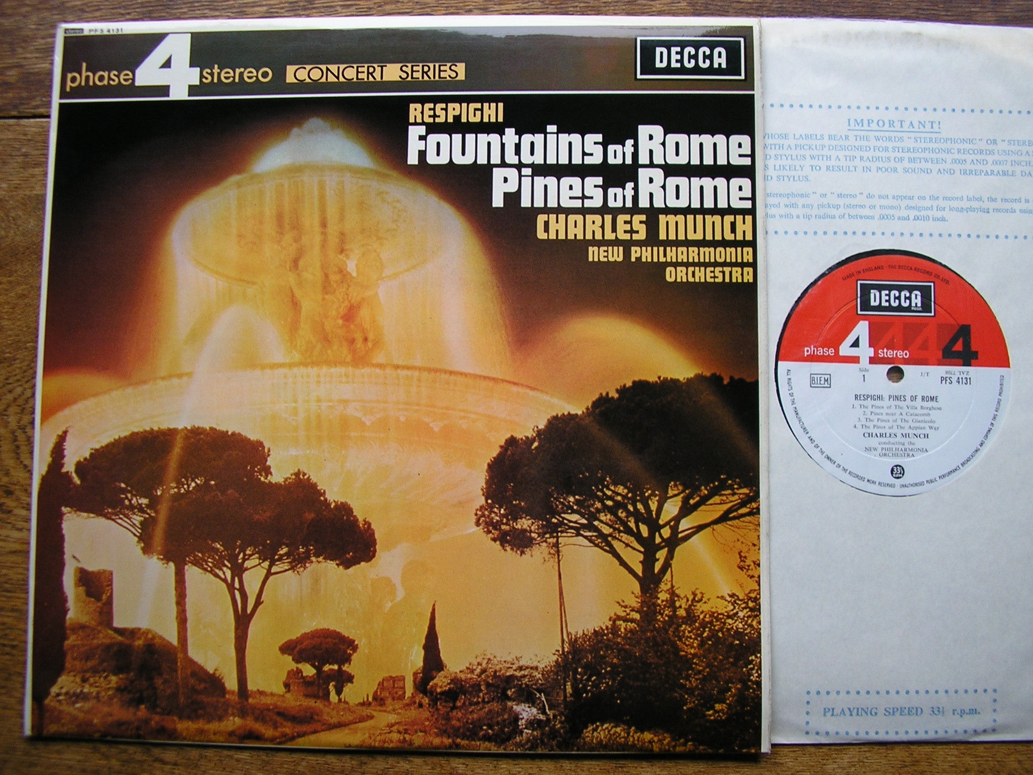 RESPIGHI: PINES OF ROME / FOUNTAINS OF ROME MUNCH / NEW PHILHARMONIA P ...