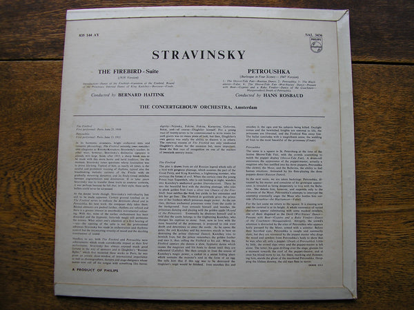 STRAVINSKY: PETROUSHKA / THE FIREBIRD Suite HAITINK / ROSBAUD / CONCER ...