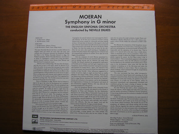 MOERAN: SYMPHONY in G MINOR NEVILLE DILKES / ENGLISH SINFONIA MFSL 1 ...
