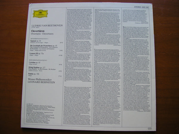 BEETHOVEN: SIX OVERTURES BERNSTEIN / VIENNA PHILHARMONIC 2531 347 ...