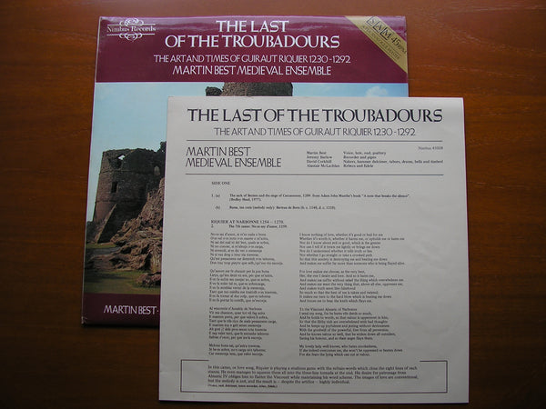 THE LAST OF THE TROUBADOURS THE MARTIN BEST MEDIEVAL ENSEMBLE NIMBUS 4 ...