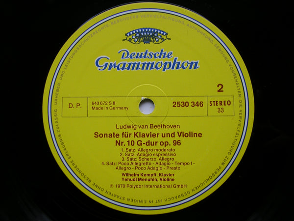 BEETHOVEN: THE COMPLETE VIOLIN SONATAS MENUHIN / KEMPFF 5 LP – Kingsway ...