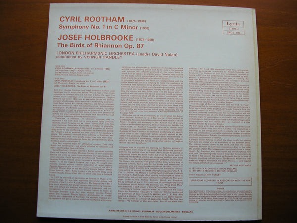 ROOTHAM: SYMPHONY No. 1 / HOLBROOKE: THE BIRDS OF RHIANNON VERNON HAND ...