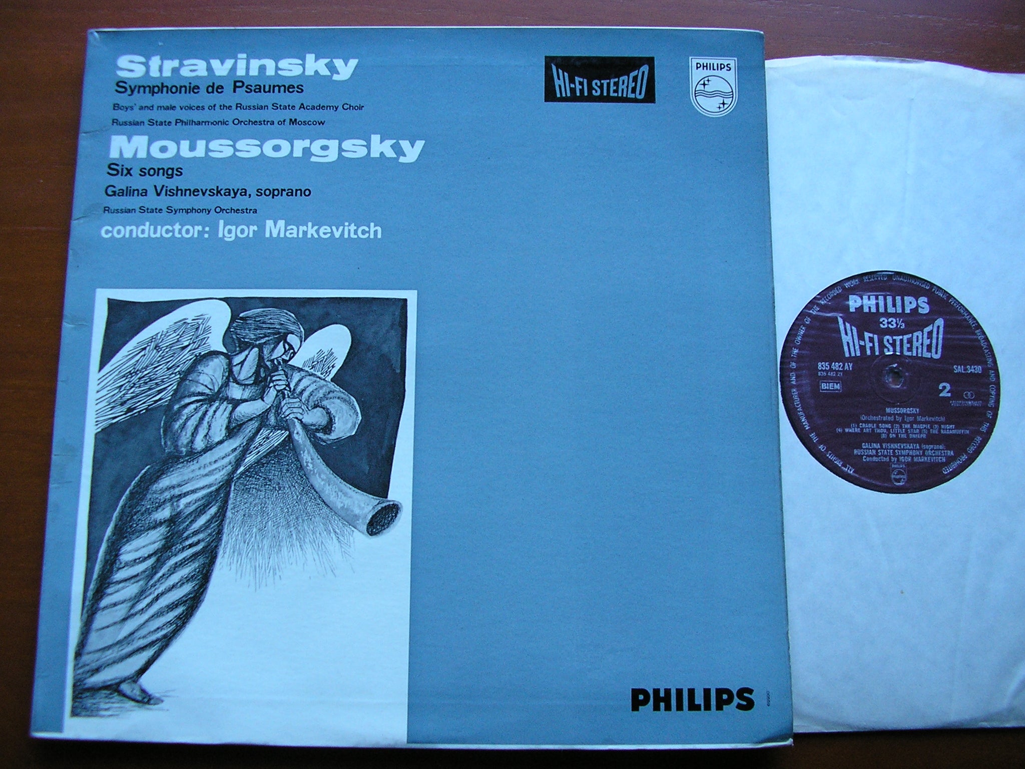 STRAVINSKY: SYMPHONY OF PSALMS / MUSSORGSKY: SIX SONGS VISHNEVSKAYA ...