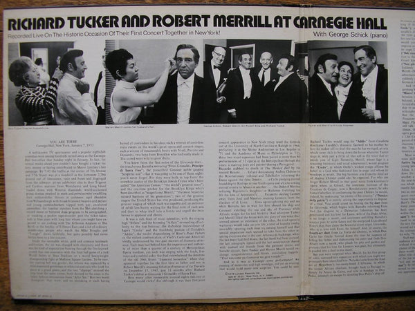 RICHARD TUCKER & ROBERT MERRILL AT CARNEGIE HALL: ARIAS / SONGS / DUET ...
