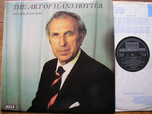 THE ART OF HANS HOTTER: LIEDER BY WOLF & SCHUBERT HANS HOTTER / GEOFFR ...